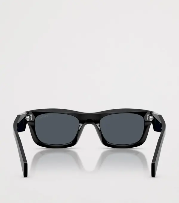 Prada Acetate Rectangular Sunglasses - Black