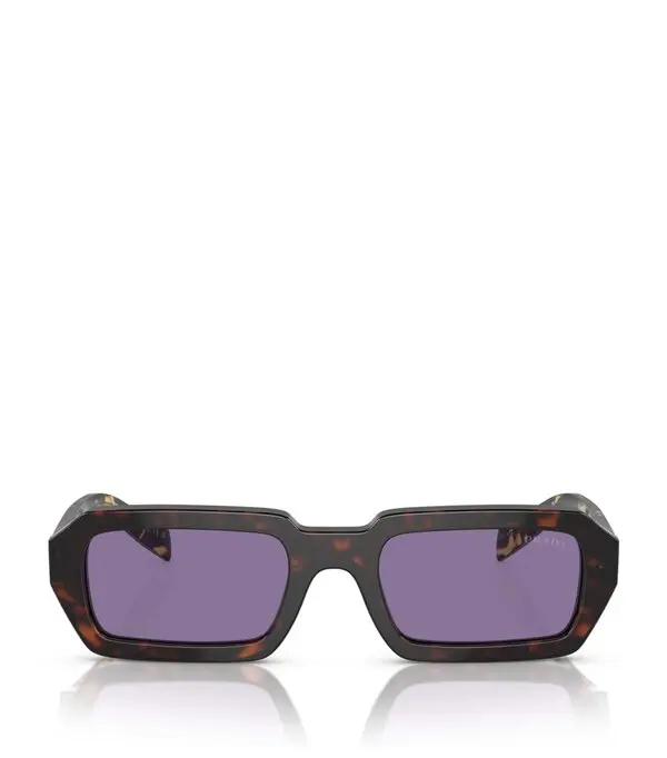 Prada Acetate Rectangular Sunglasses - Brown