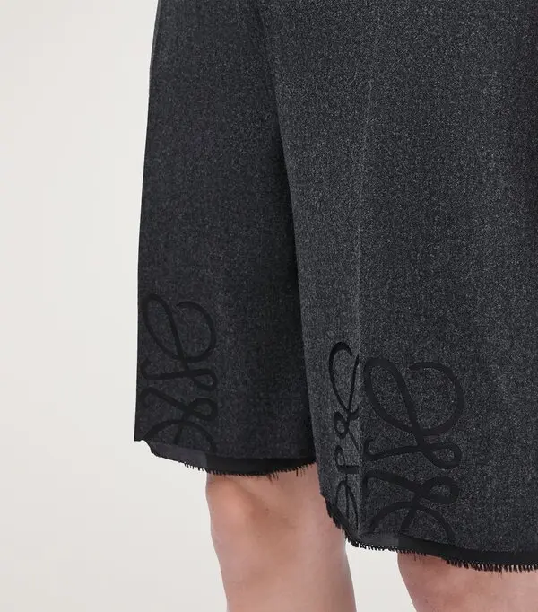 Buy Loewe Wool-cashmere Anagram Shorts - Black At 52% Off