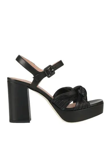 Studio Pollini Elegant Black Leather Sandals Studio pollini black - Gem main image 3