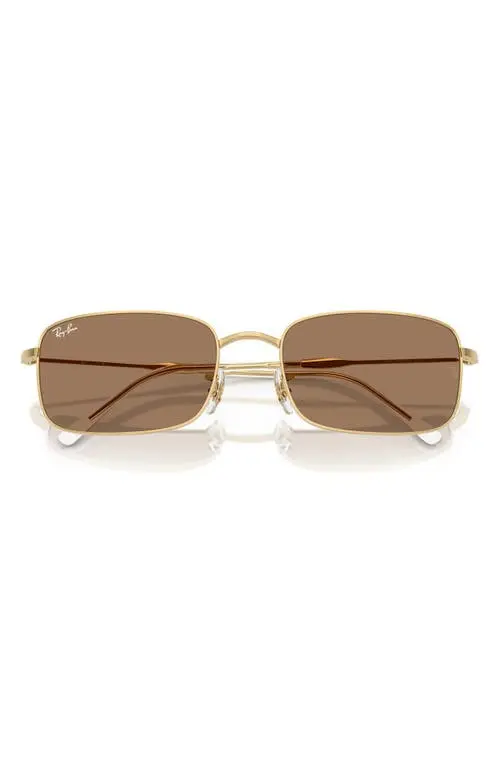 Ray-ban 56mm Rectangular Sunglasses - Arista/brown
