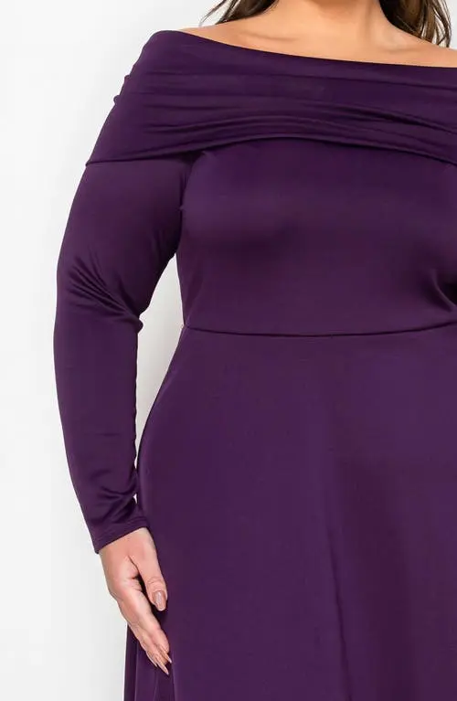 L I V D Lyra Off-the-shoulder Maxi Dress - Eggplant