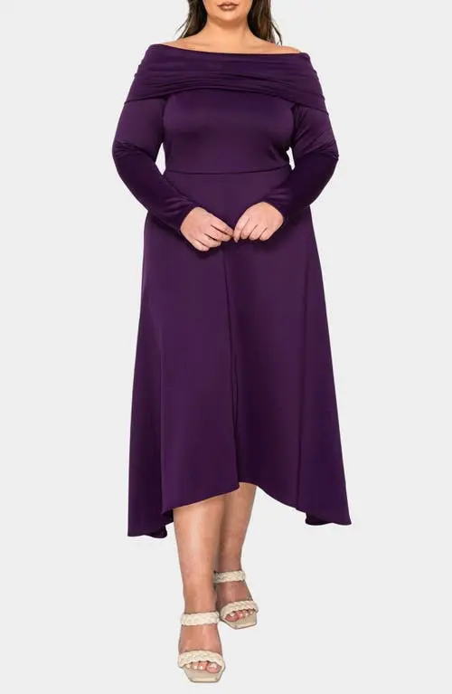L I V D Lyra Off-the-shoulder Maxi Dress - Eggplant