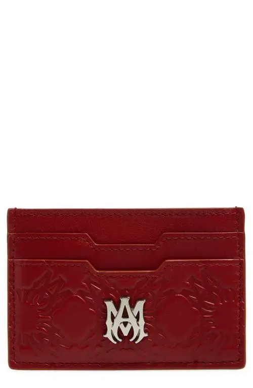 Amiri Ma Quad Leather Card Case - Red Rose