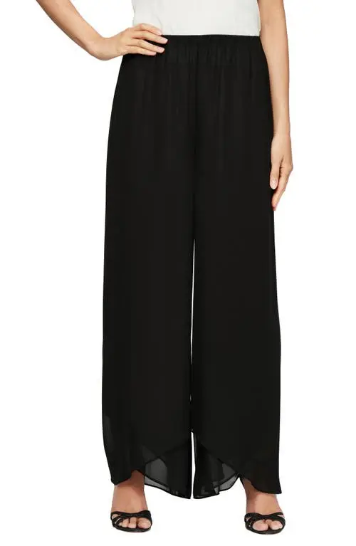 Alex Evenings Wide Leg Chiffon Pants