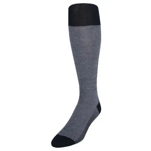 Trafalgar Clayton Birdseye Over-the-calf Mercerized Cotton Socks - Black And Ash