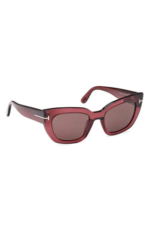 TOM FORD Athena Cat Eye Sunglasses - Transparent Wine / T Logo