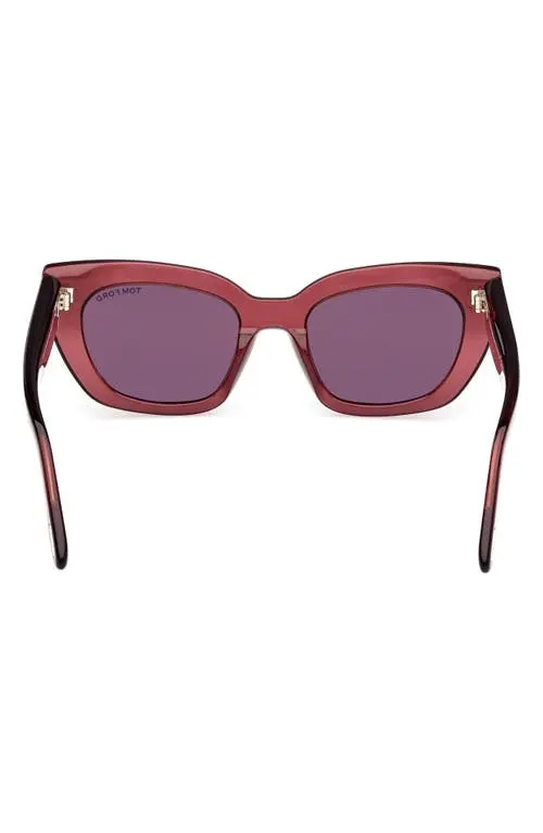 TOM FORD Athena Cat Eye Sunglasses - Transparent Wine / T Logo