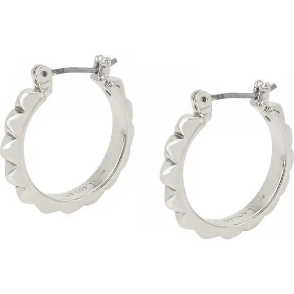 ALLSAINTS Studded Hoop Earrings - Rhodium