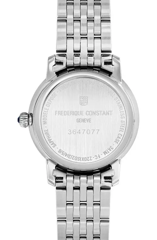 FREDERIQUE CONSTANT Classic Slimline Diamond Bracelet Watch - Silver-tone