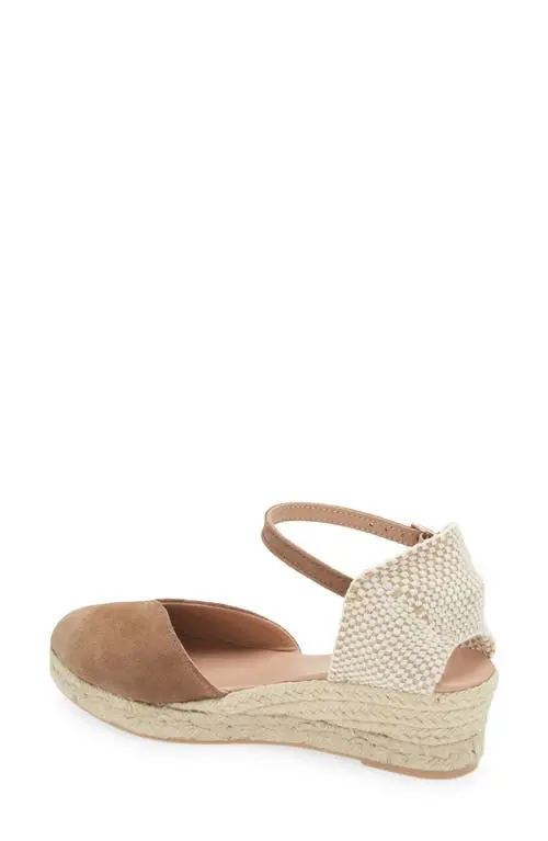 Cordani Elliana Ankle Strap Espadrille Wedge - Fango Suede