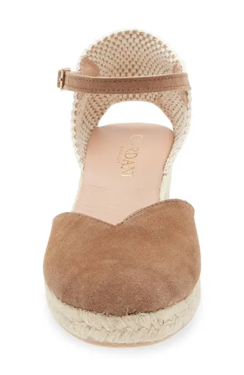 Cordani Elliana Ankle Strap Espadrille Wedge - Fango Suede