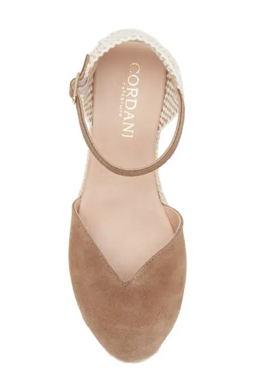 Cordani Elliana Ankle Strap Espadrille Wedge - Fango Suede