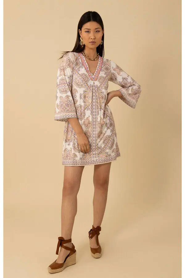 Hale Bob Zariah Beaded Jersey Dress - Neutral