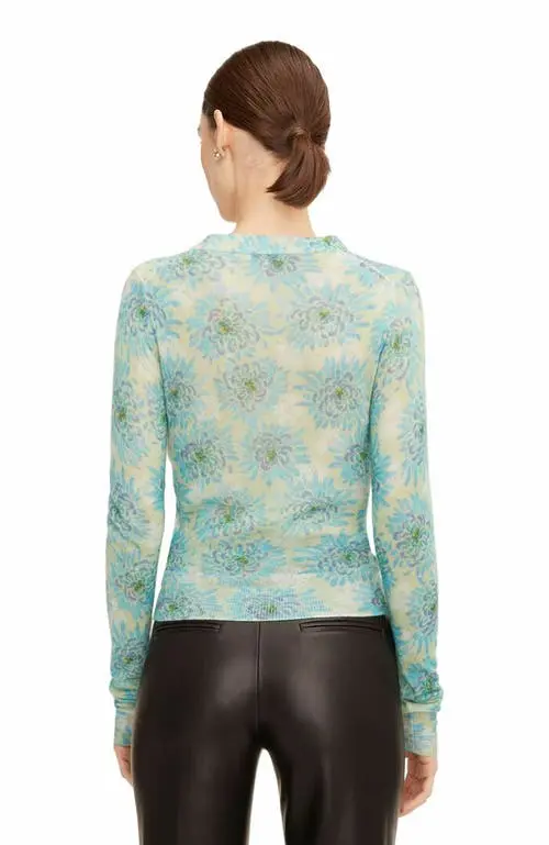 Rebecca Taylor Astera Fleur Ruched Cardigan