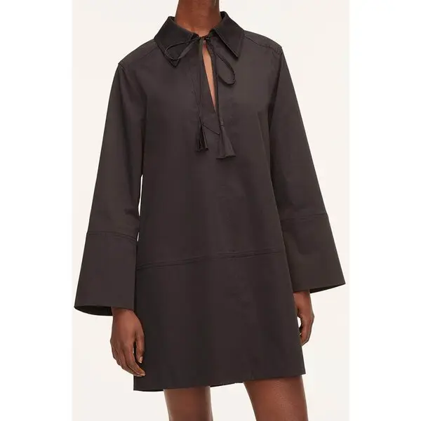 Rebecca Taylor Heavy Cotton Shirt Dress In Black - 77% Off | Editorialist