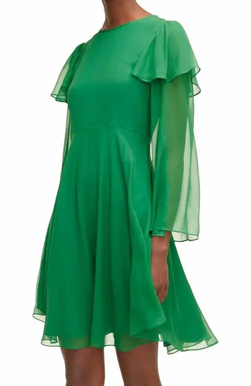 Rebecca Taylor Silk Chiffon Ruffle Dress - Jade | Editorialist