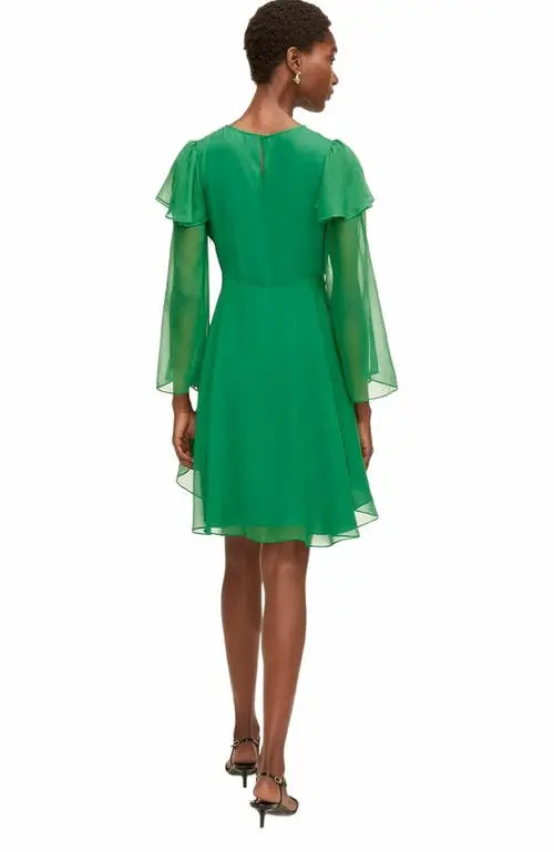 rebecca taylor silk chiffon dress Rebecca Taylor Silk Chiffon Ruffle Dress - Jade