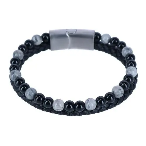 Trafalgar Thurgood Beaded And Braided Leather Bracelet - Black