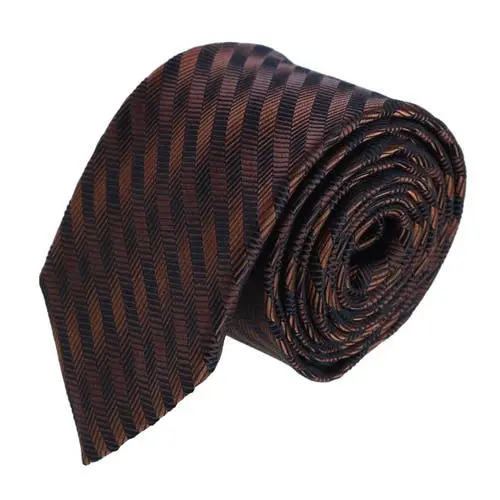 Trafalgar Nathanial Regal Patterned Diagonal Line Necktie - Brown