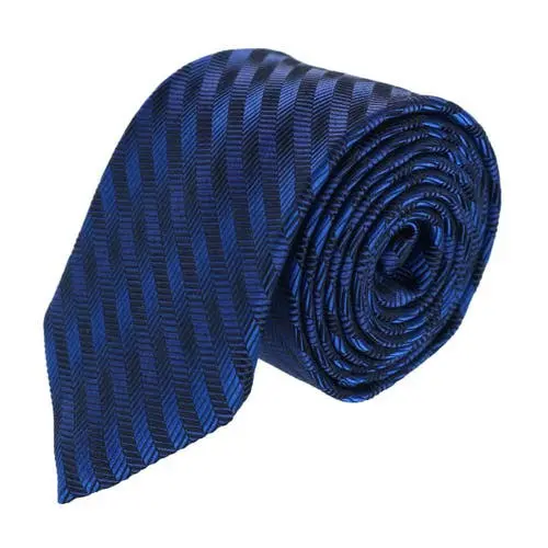 Trafalgar Nathanial Regal Patterned Diagonal Line Necktie - Royal Blue