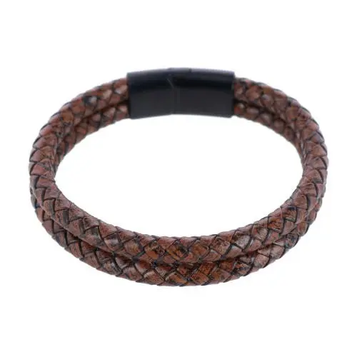 Trafalgar Braided Leather Bracelet - Brown