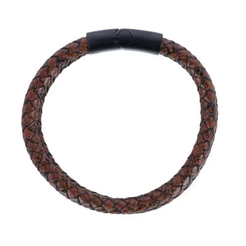 Trafalgar Braided Leather Bracelet - Brown