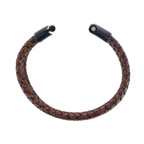 Trafalgar Braided Leather Bracelet - Brown