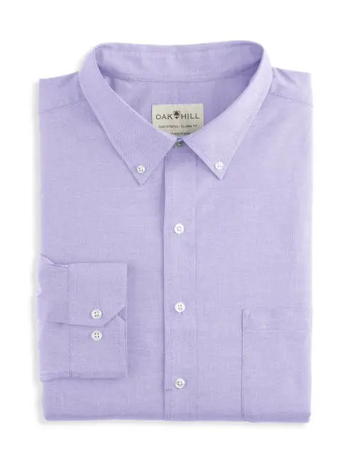 OAK HILL BY DXL Big & Tall Oxford Dress Shirt - Dusk