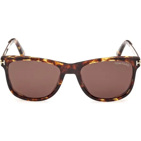 TOM FORD 53mm Square Sunglasses - Vintage Havana / T Logo