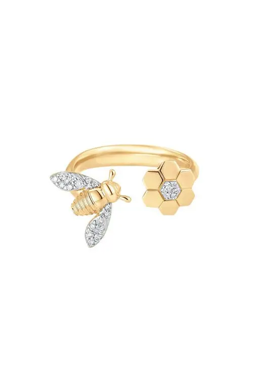 Sara Weinstock Queen Bee Honeycomb Open Ring - Yellow Gold