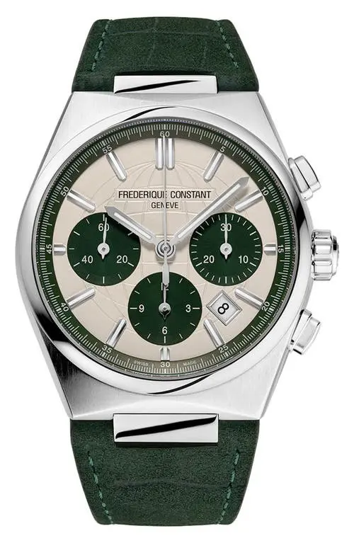 FREDERIQUE CONSTANT Highlife Chronograph Strap Watch - Green