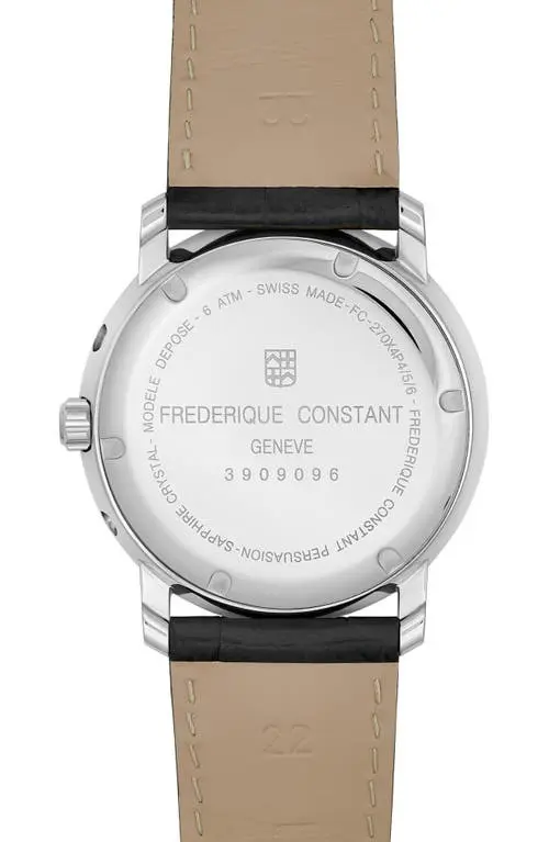 FREDERIQUE CONSTANT Classic Business Timer Strap Watch - Black