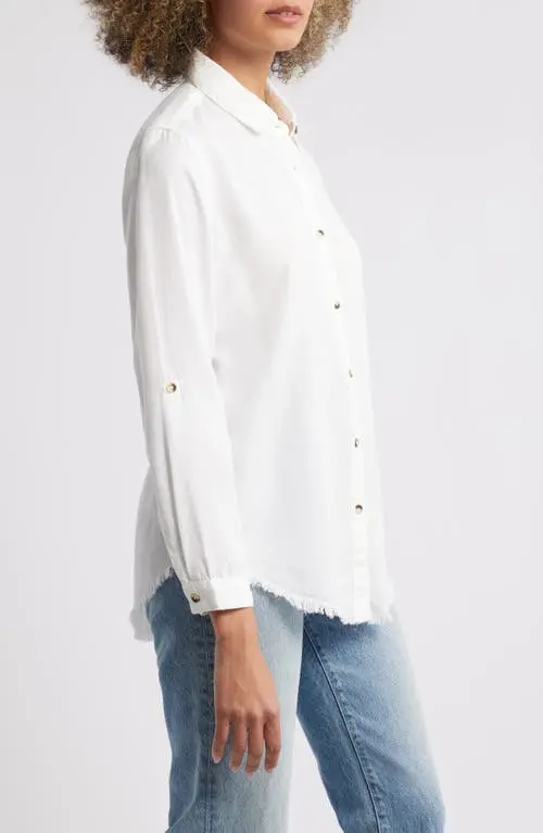 APNY Frayed Hem Button-up Shirt