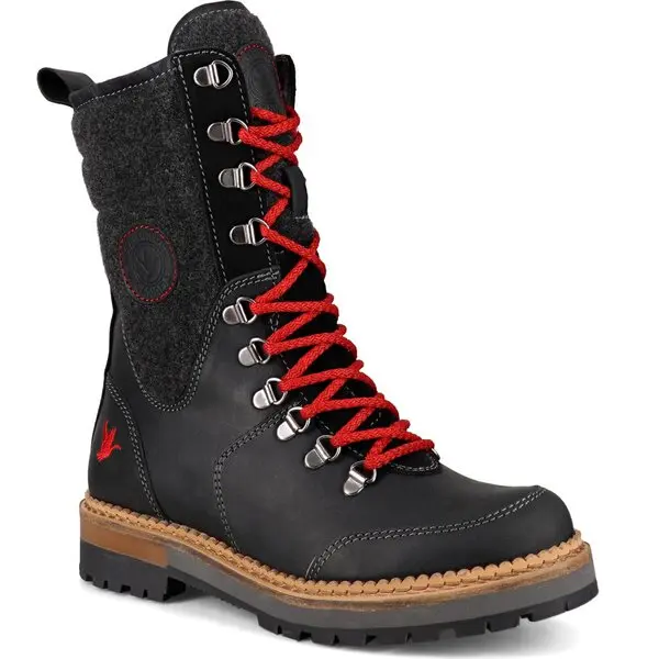 SANTANA CANADA Cariboo Waterproof Mixed Media Boot - Black Red