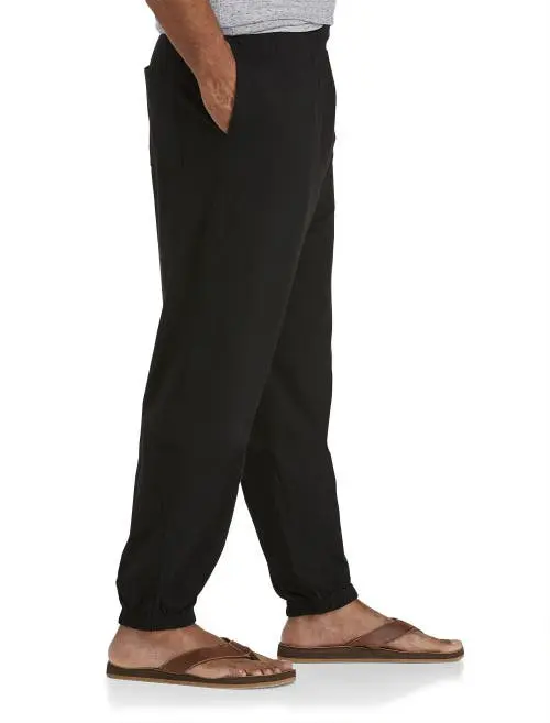 HARBOR BAY BY DXL Big & Tall Cinched-hem Jersey Pants