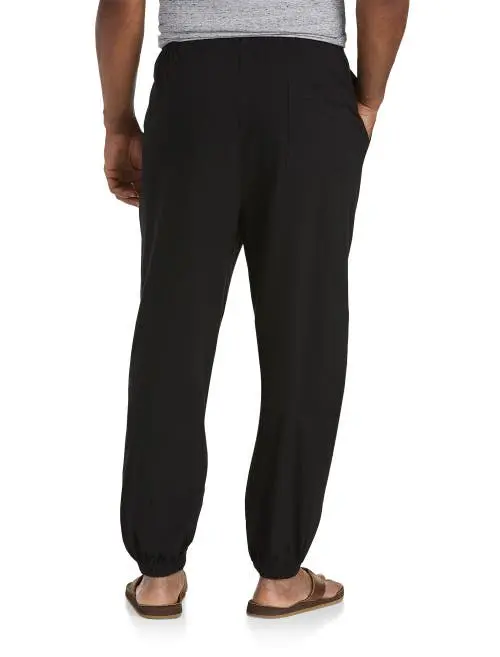 HARBOR BAY BY DXL Big & Tall Cinched-hem Jersey Pants