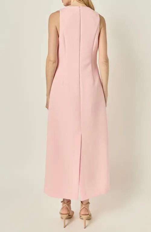 English Factory Bow Embellished A-line Dress - Pink