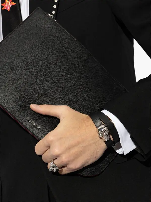 Alexander McQueen Skull Appliqué Bracelet - Black