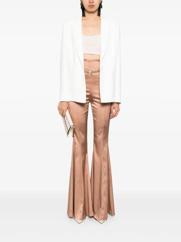 Elisabetta Franchi Satin Flared Trousers