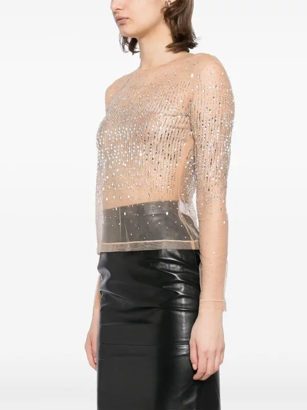Ermanno Scervino Tulle Crystal-embellished Top