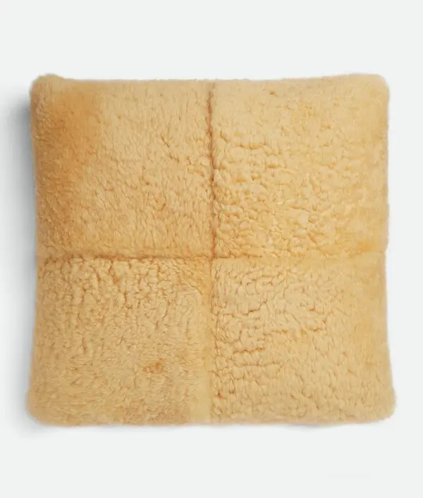 BOTTEGA  VENETA Shearling Cassette Cushion - Butter