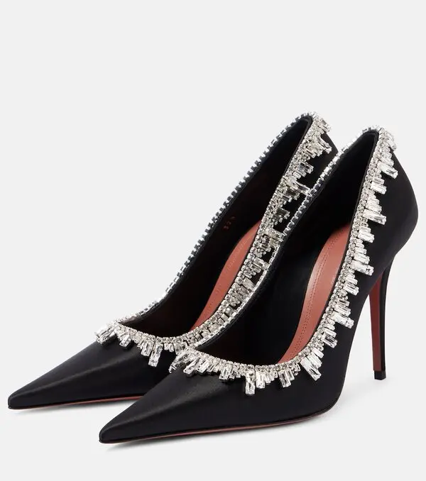 Amina Muaddi Begumissima 105 Embellished Satin Pumps
