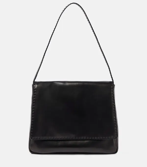 THE ROW Nuance Leather Shoulder Bag - Black