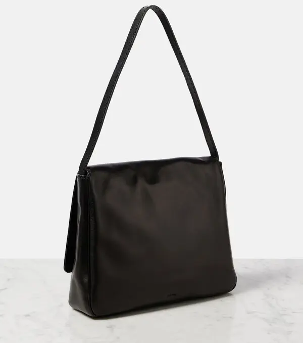 THE ROW Nuance Leather Shoulder Bag - Black