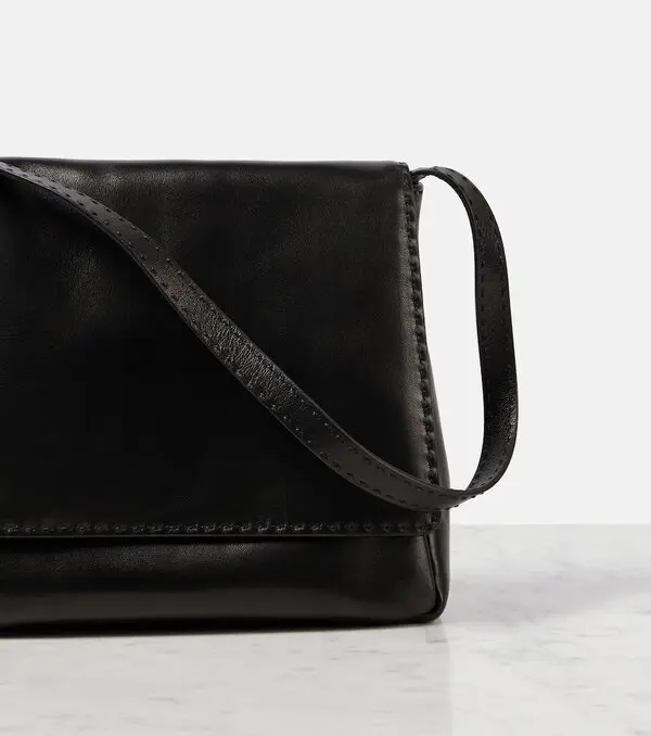 THE ROW Nuance Leather Shoulder Bag - Black