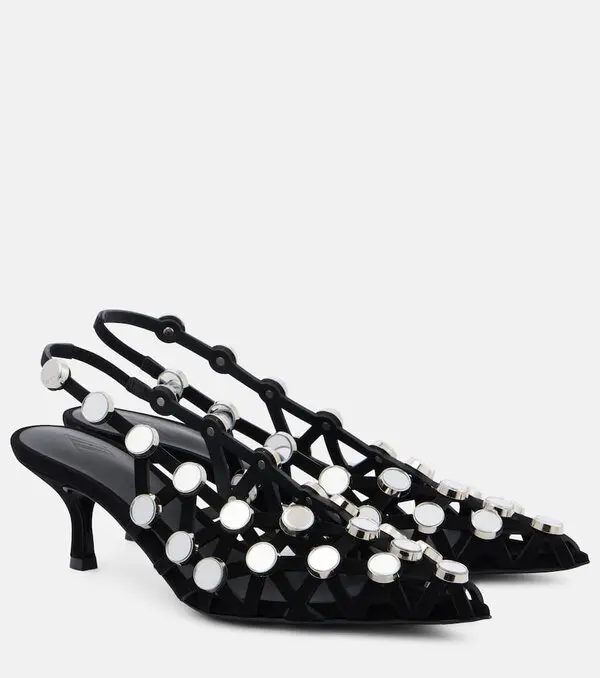 Attico Embellished Leather Mules