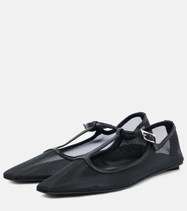 Attico Juno Ballet Flats - Black