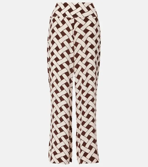 Rixo Isotta Printed Wide-leg Pants - Brown