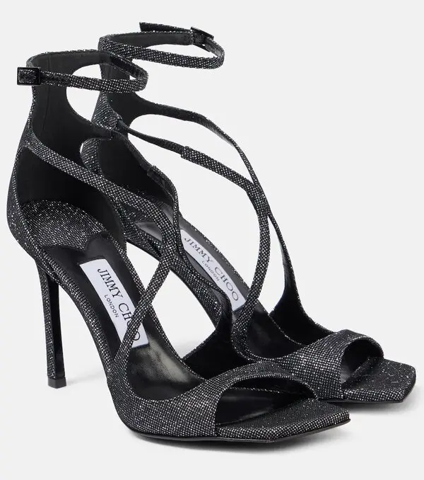JIMMY CHOO Azia 95 Glitter Sandals - Multicoloured